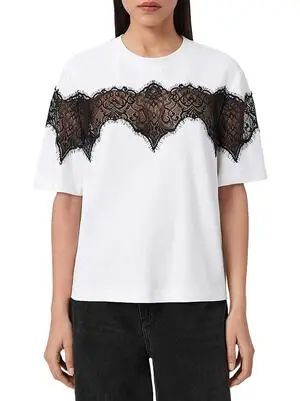 ALLSAINTS Lisa Lace Tee - Optic White