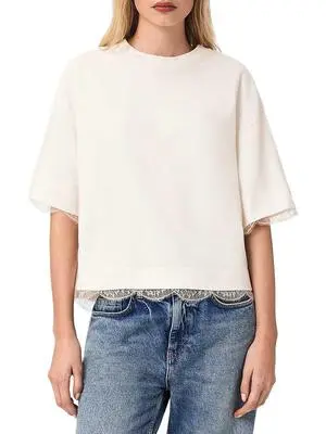 ALLSAINTS Nia Lace Tee - Arctic White