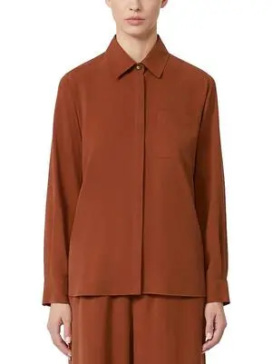 Max Mara Mxmsiamese Silk Shirt Terra Cotta