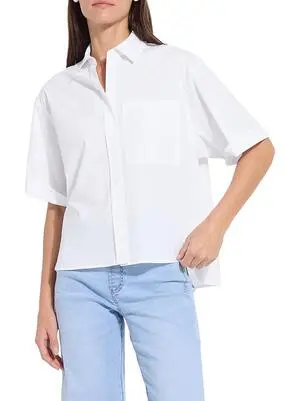 Lyssé Corinna Oversized Cropped Shirt - White