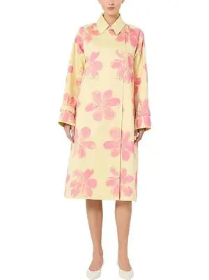 Max Mara Printed Trench Coat - Yellow