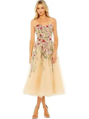 oscar de la renta floral-embroidered tulle mini dress dupe Oscar de la Renta Dahlia Floral-appliqu Mini Dress