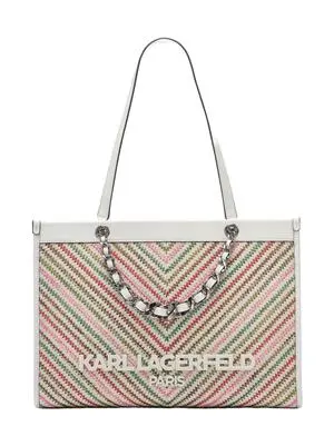 Karl Lagerfeld Paris Savoie Chevron Raffia Tote - Multi Combo