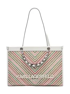 Karl Lagerfeld Paris Savoie Chevron Raffia Tote - Multi Combo