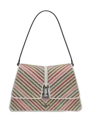 Karl Lagerfeld Paris Mercerie Chevron Raffia Shoulder Bag - Multi Combo