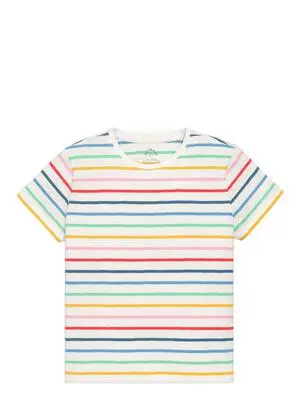 PRIMARY Rainbow Stripe Easy Tee - Ivory Rainbow Sunrise Stripe