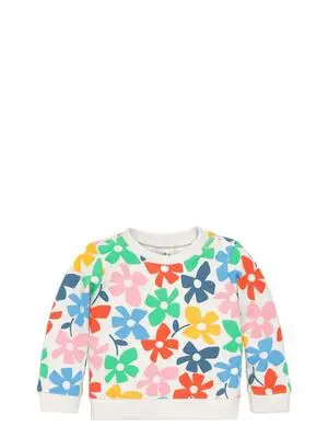 PRIMARY Baby Crewneck Sweatshirt - Ivory Rainbow Spring Blooms