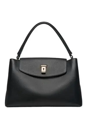 Bally Lock Me Top Handle Bag In Leather - Black