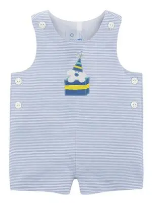 FLORENCE EISEMAN Striped Ottoman Shortall With Appliqu - White/blue
