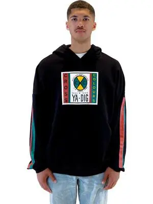 CROSS COLOURS Hooded Pullover With Graphic Black