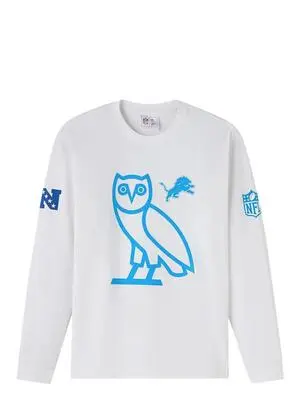 OVO X Nfl Detroit Lions Long Sleeve Tee Shirt - White