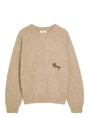 CHERRY LA American Classic Embroidered Knit Sweater - Neutrals