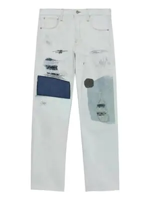 Junya Watanabe Patchwork Detail Jeans - Blue
