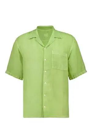 120% Lino Short-sleeved Linen Shirt - Green
