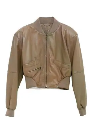 Chloé Leather Zip Jacket - Brown