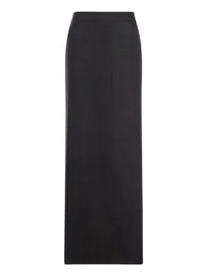 THE NINA STUDIO Pinstripe Pencil Maxi Skirt - Black