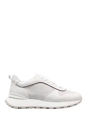 DOUCAL'S Panelled Leather Sneakers - White