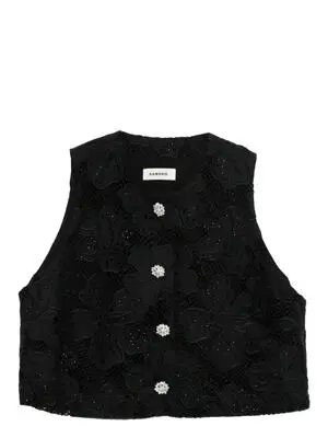Sandro Button-embellished Top - Black