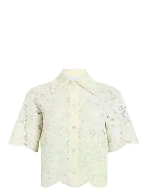 Patou Lace Short-sleeved Shirt - Yellow