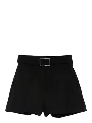 Sportmax Belted Cuffed Shorts - Black