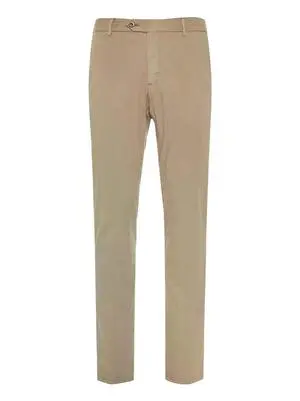 PT TORINO Elasticated Waist Straight Leg Trousers - Brown