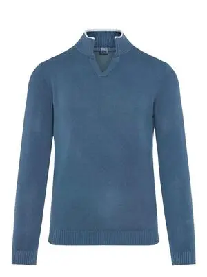 Fedeli V-neck Knitted Sweater - Blue