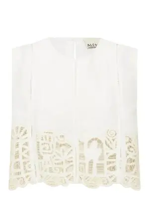 ALEMAIS Rosemary Embroidered Top - Cream