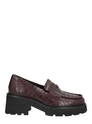 Ba&sh Loafers In Leather With Crocodile Print - Red
