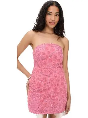 Endless Rose Sequin Lace Strapless Mini Dress - Raspberry