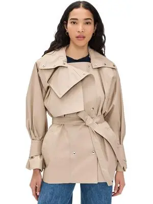 IRO PARIS Ralya Short Belted Trench Coat - Warm Grey