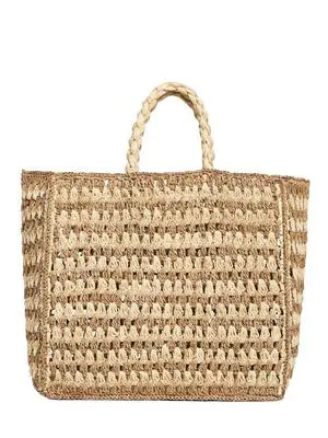 Hat Attack Melody Raffia Tote Bag - Natural/toast