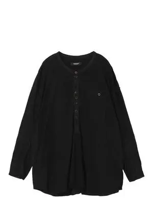 Undercover Button-pocket Long-sleeve Top - Black