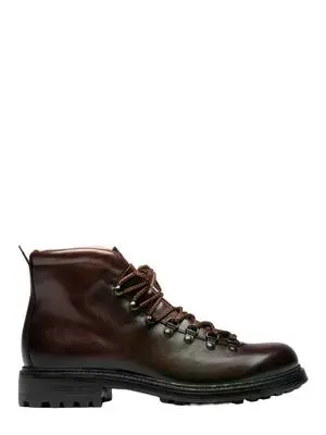 Officine Creative Lace-up Leather Boots - Red