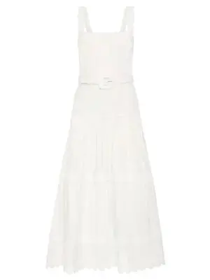 Rebecca Vallance Kahlia Scalloped Midi Dress - Neutrals
