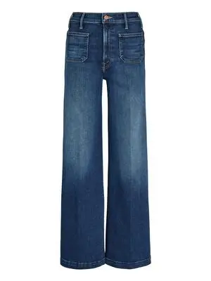 MOTHER Hustler Roller Skimp Wide-leg Jeans - Navy