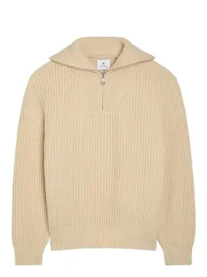 ANINE BING Sammy Ribbed Knit Jumper - Beige