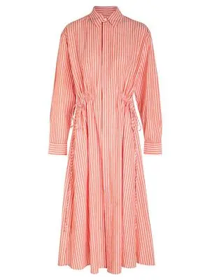 Polo Ralph Lauren Striped Cotton-blend Midi Shirt Dress - Orange