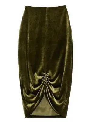 Valentino Garavani Velvet Draped Skirt - Military Green