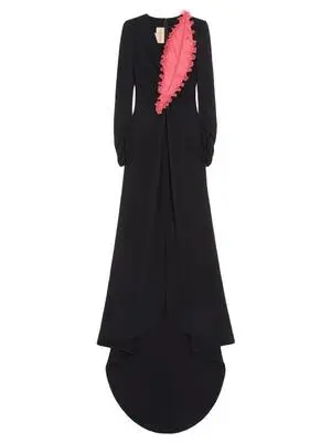 Valentino Garavani Embroidered Cady Couture Gown - Black/fuchsia