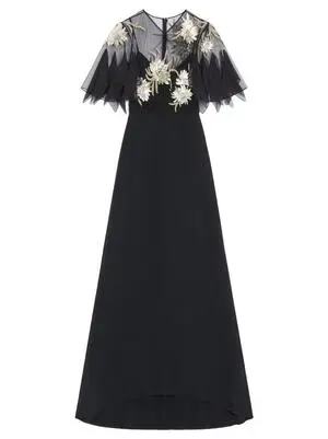 Valentino Garavani Embroidered Cady Couture Gown - Black/silver