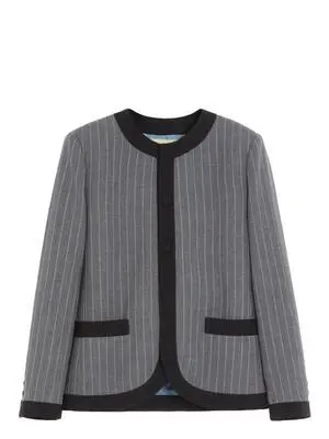 Valentino Garavani Pinstripe Silk Jacket - Grey