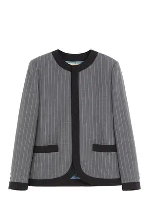 Valentino Garavani Pinstripe Silk Jacket - Grey