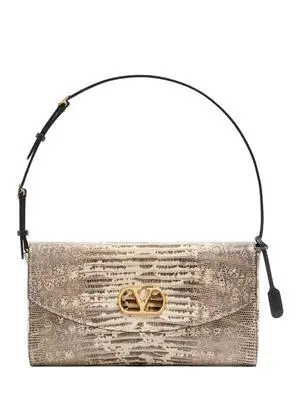 Valentino Garavani Devain Small Shoulder Bag With Vlogo Signature - Grey/black