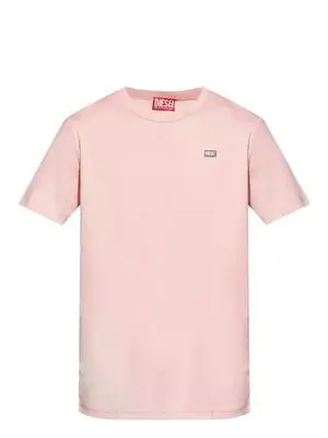 DIESEL T-miegor-k77 Logo-patch Cotton T-shirt - Pink