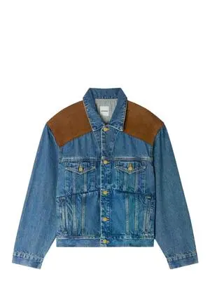 SANDRO Contrast-Panel Denim Jacket