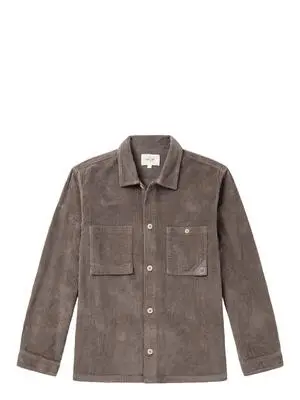 Folk Anniversary Patch Cotton-corduroy Overshirt - Brown