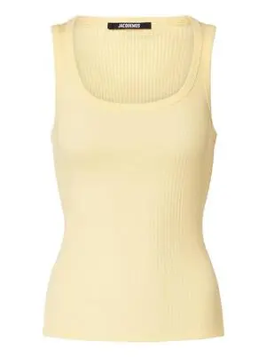 Jacquemus Rond Carré Cotton Tank Top - Yellow