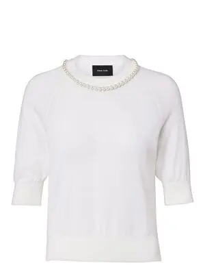 Simone Rocha Embellished Wool And Silk Top - White