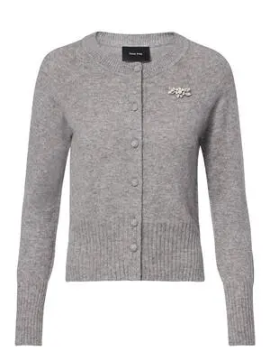 Simone Rocha Embellished Cashmere Cardigan - Grey
