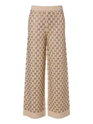 GUCCI GG Wool And Cashmere-Blend Wide-Leg Pants
